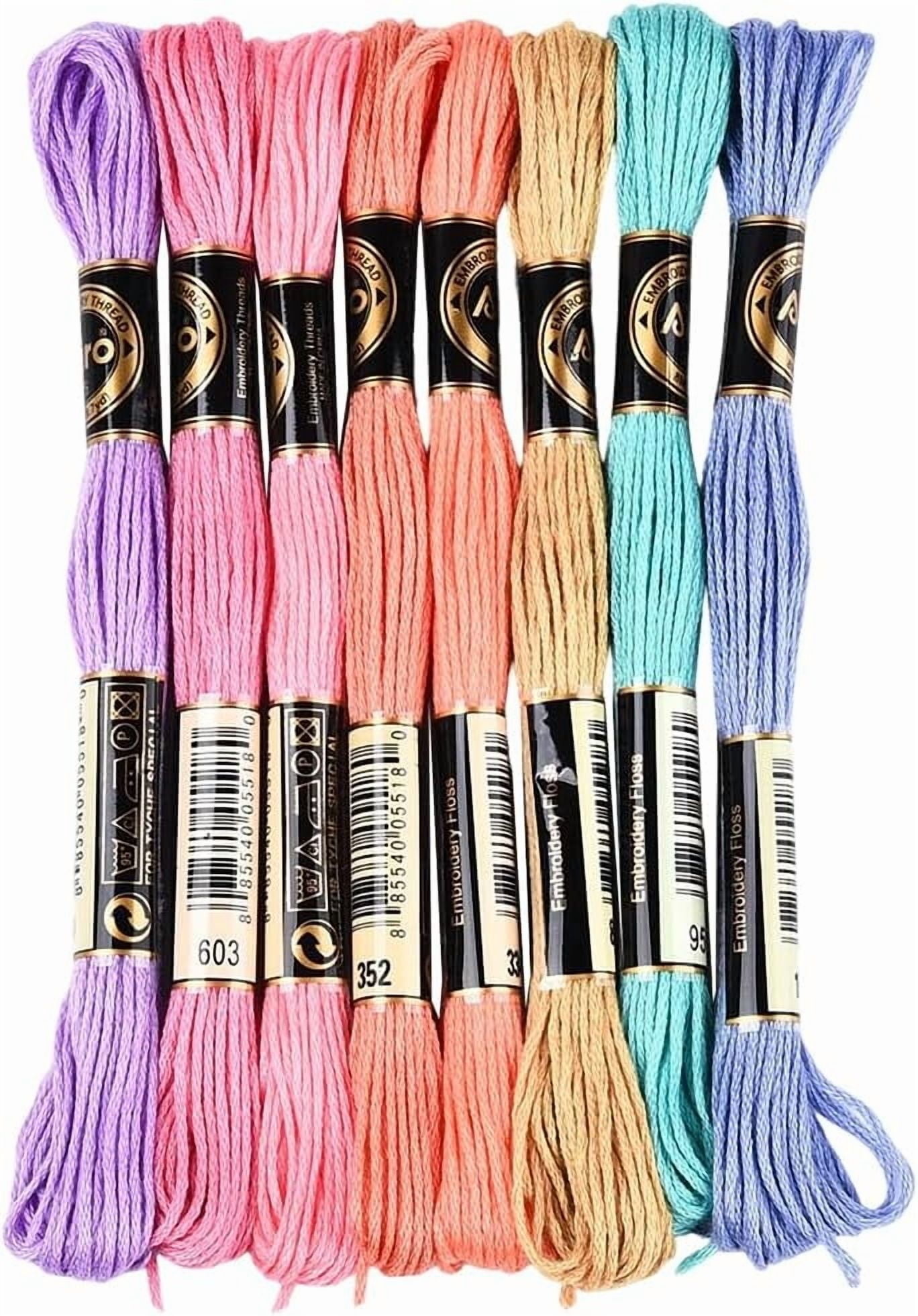 8 Skeins 6 Strands Colorful Embroidery Floss Variegated Cross Stitch ...
