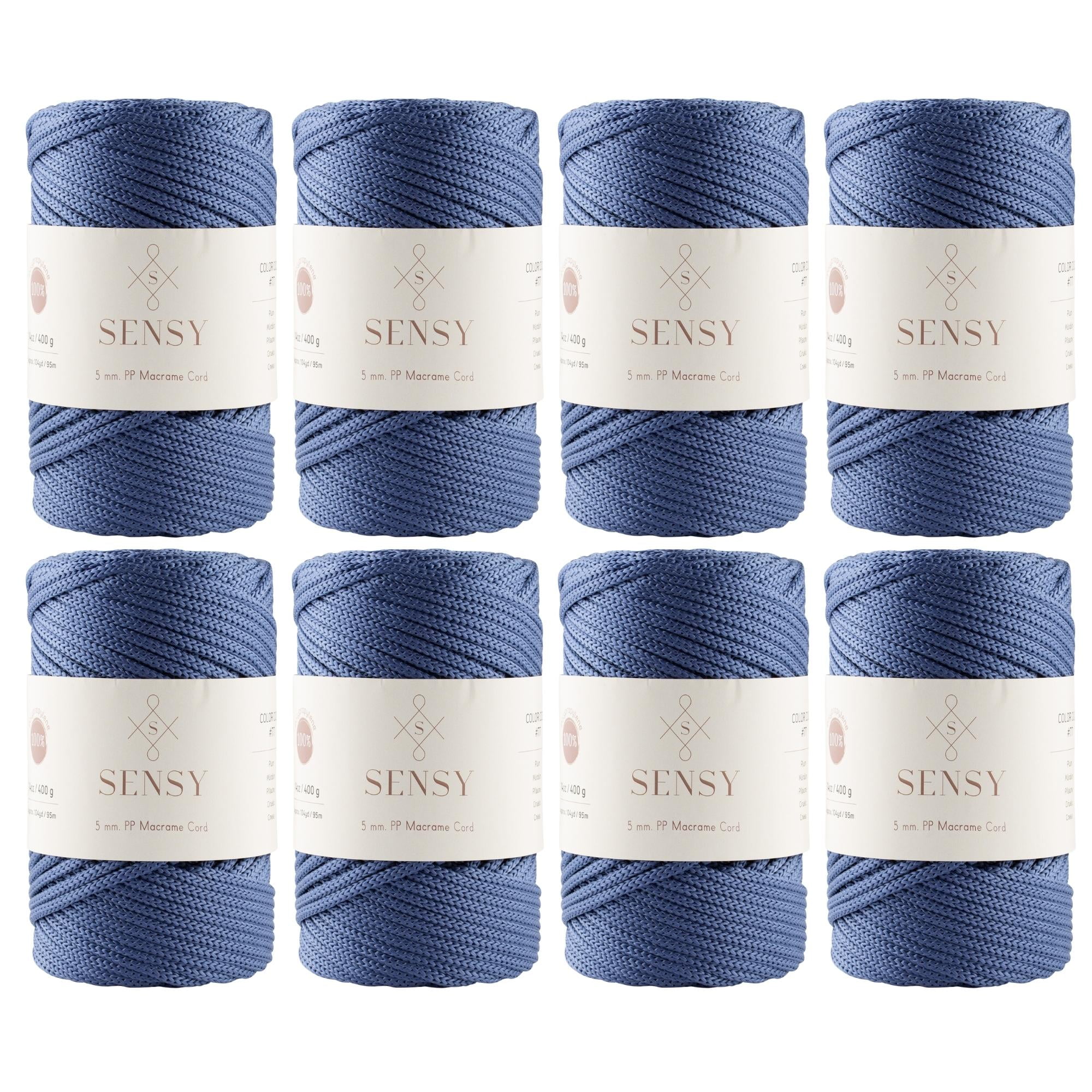 8 Skeins of Sensy Premium 5mm 104 Yards Polyester Rope 100% ...