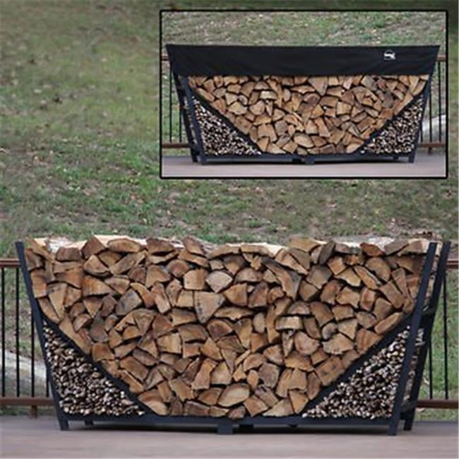 8' Slanted Firewood Log Rack with Kindling Kit - Walmart.com