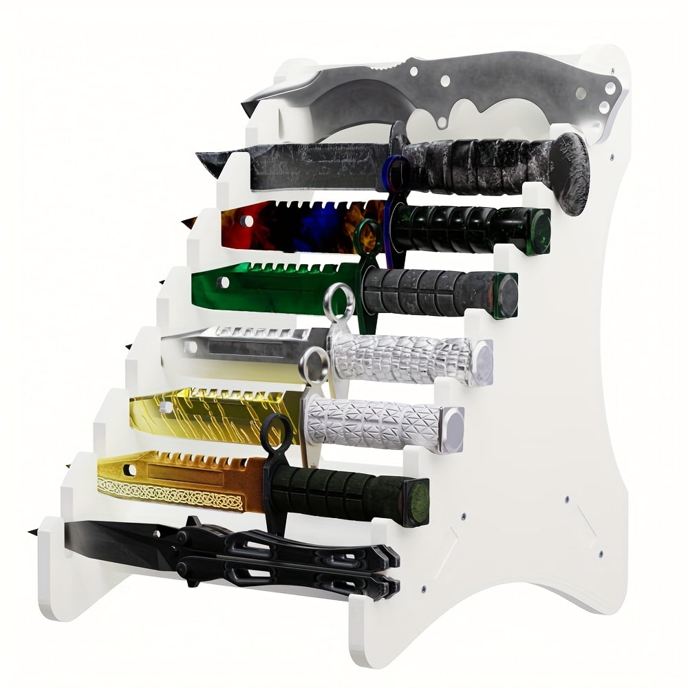 8-Slot Knife Display Stand - Adjustable Heavy-Duty Plastic Holder for ...