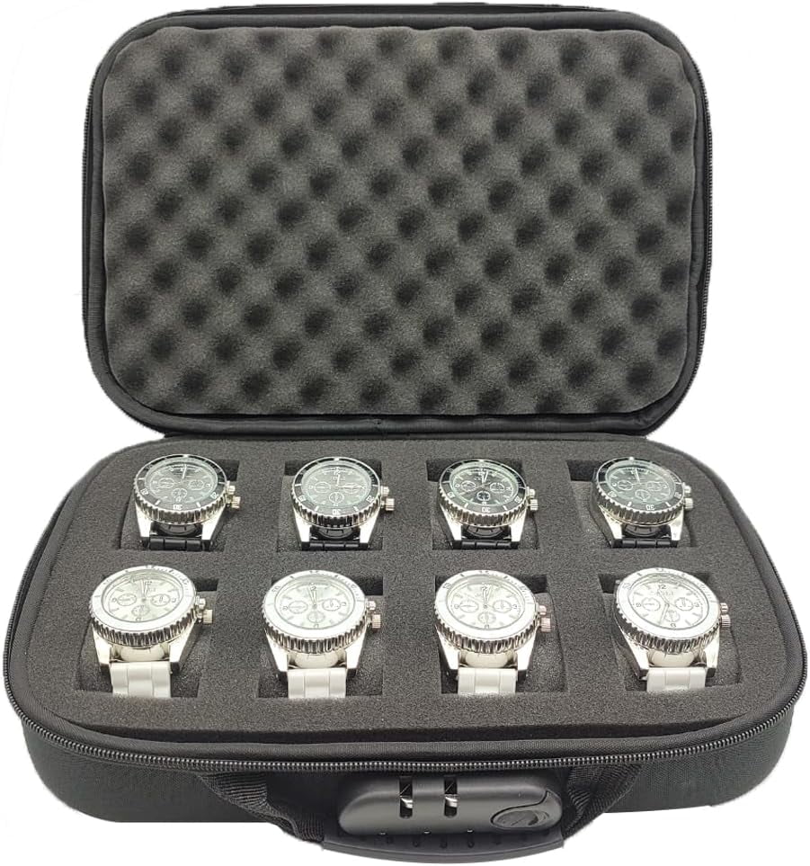 8 Slot Watch Box Sponge Watch Storage Organizer Protective Safety ...