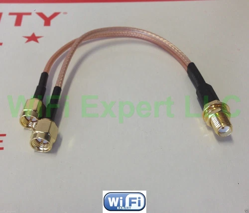 8” Sma Female To 2X Sma Male Rf Coaxial Cable Y Type Splitter Pigtail ...