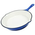 8" Small Enameled Cast Iron Pan, White Cast Iron Skillet, Blue Enameled ...
