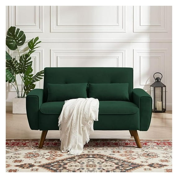 .8" Small Loveseat Sofa, Century Modern Love Seat Couch with Back ...