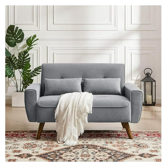 .8" Small Loveseat Sofa, Century Modern Love Seat Couch with Back ...