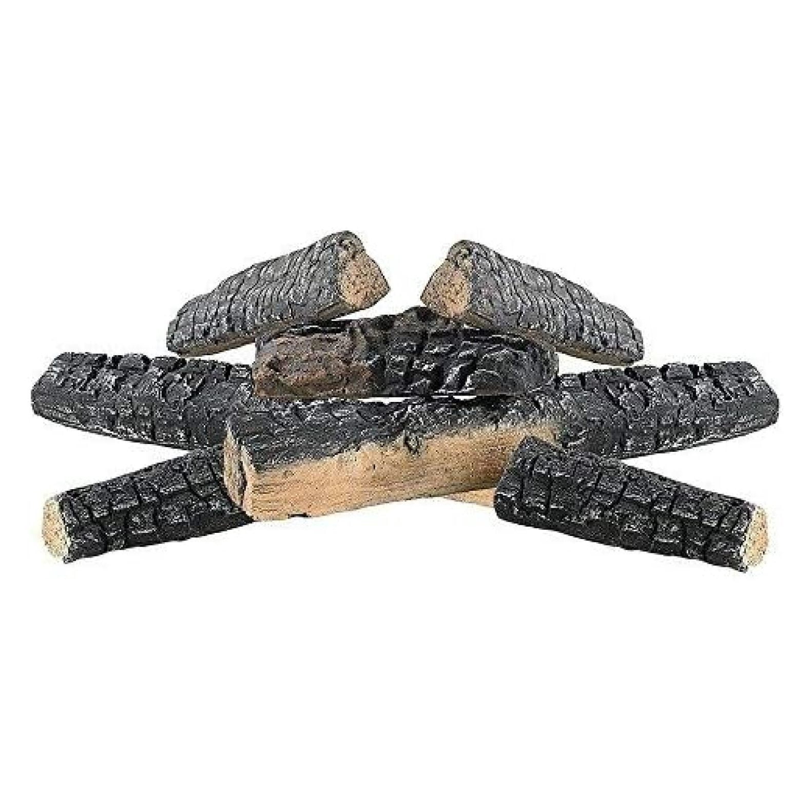 8 Small Pieces Ceramic Fiber Logs Propane Gel Ethanol or Gas Fireplace ...