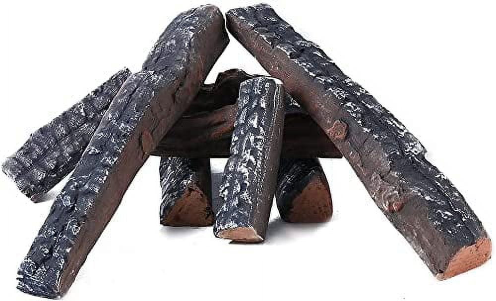 8 Small Pieces Set of Ceramic Wood Gas Fireplace Logs. - Walmart.com
