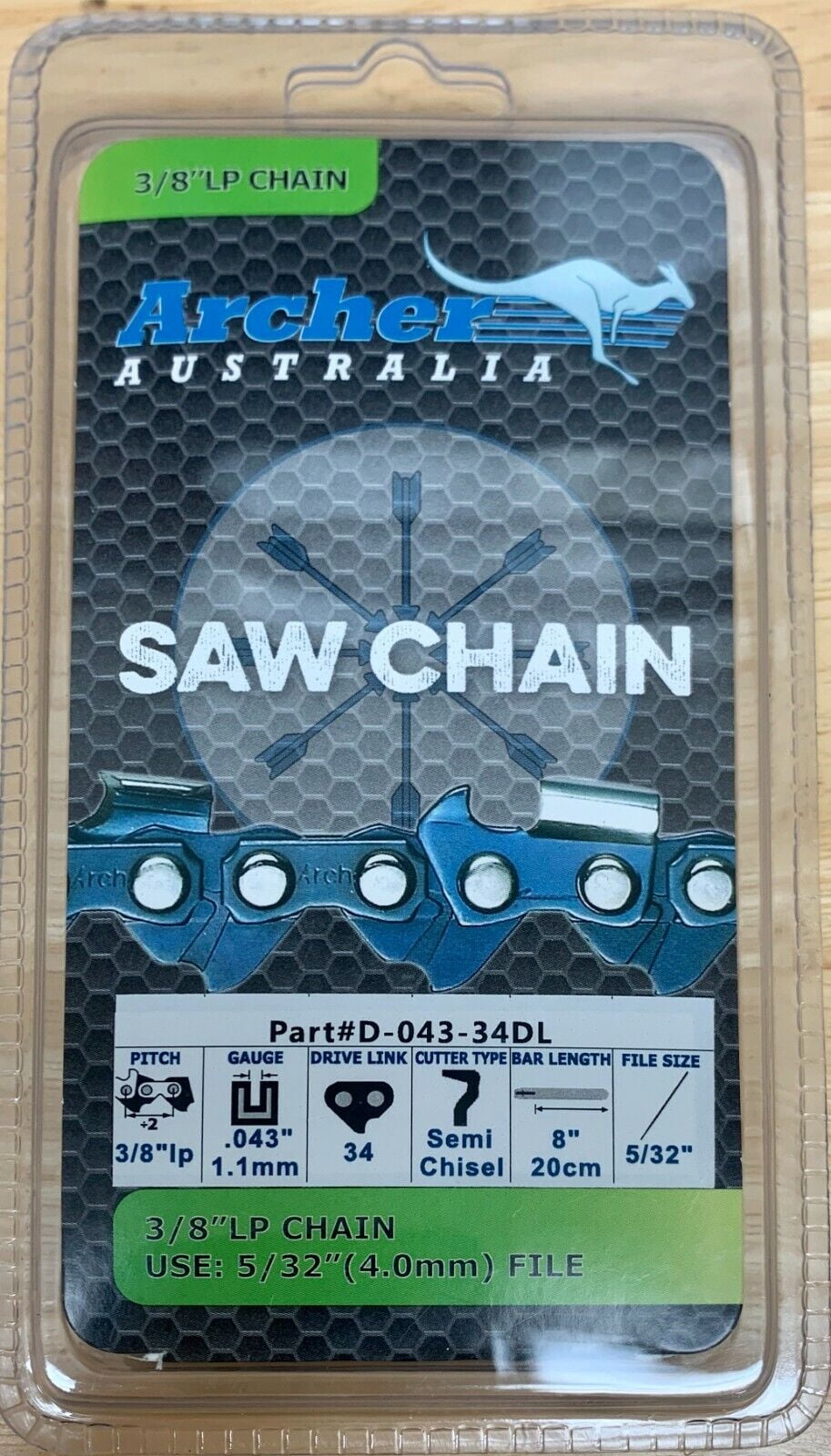 8" Smallzonex Chainsaw Chain 3/8" .043 Gauge 34DL for Dewalt 20V ...