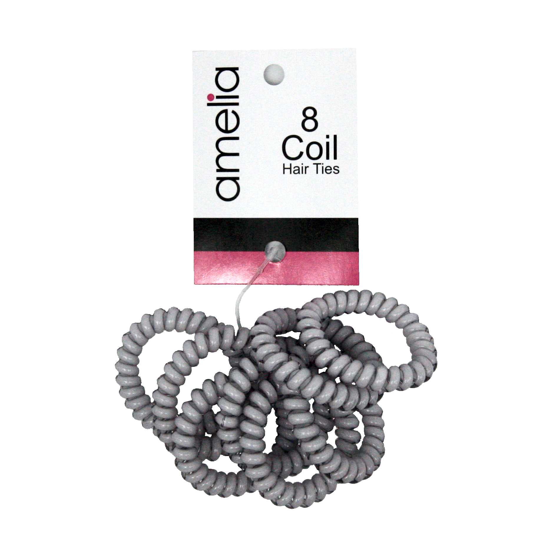 8 Smooth Elastic Hair Coils, 2in Diameter, Medium Size, White Color ...