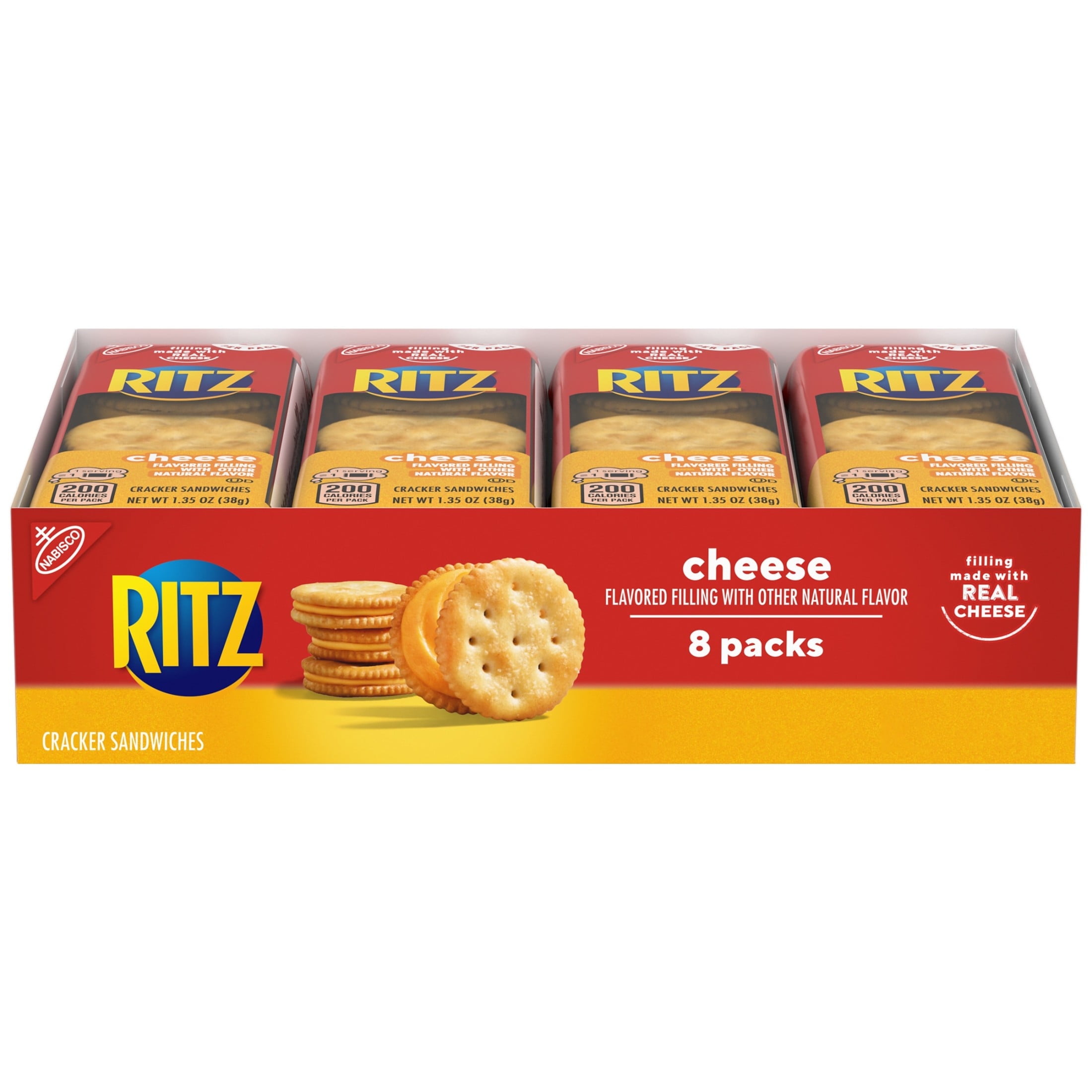 8 Snack Packs (6 Crackers Per Pack), RITZ Cheese Sandwich Crackers - Walmart.com
