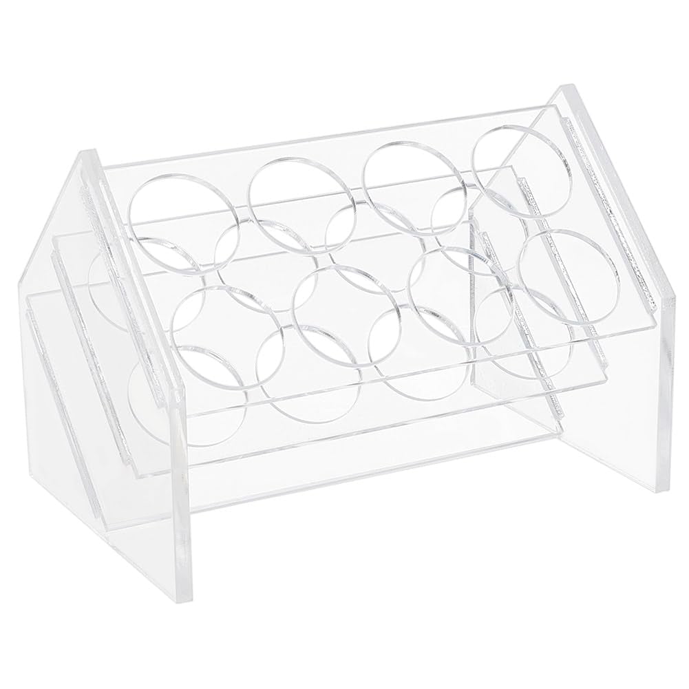 8 Sockets Slant Acrylic Test Tube Holder Rack 1.2 Inch Hole Clear ...