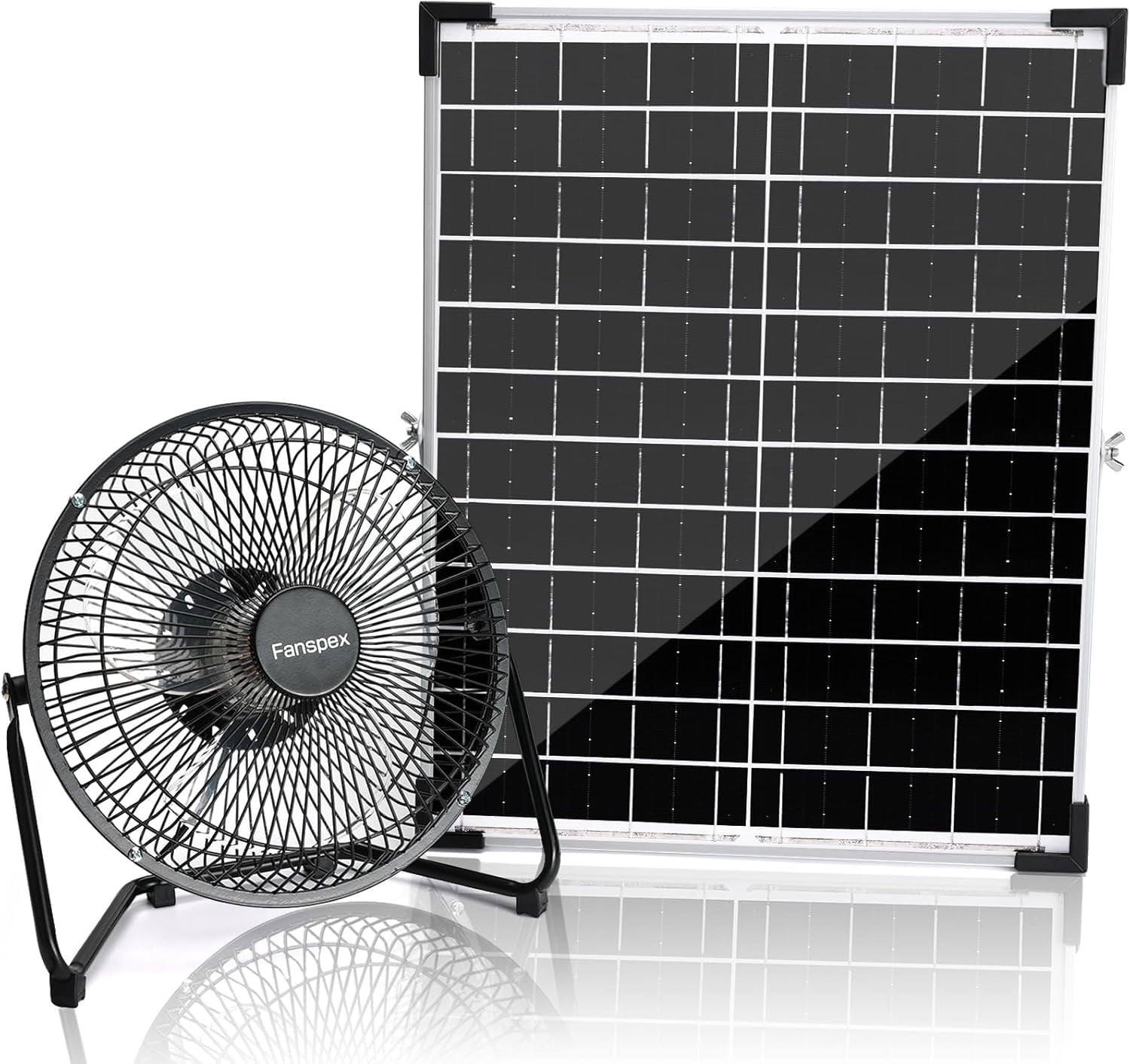 8" Solar Powered Fan for Outdoor Chicken Coop, Small Greenhouse, Dog ...