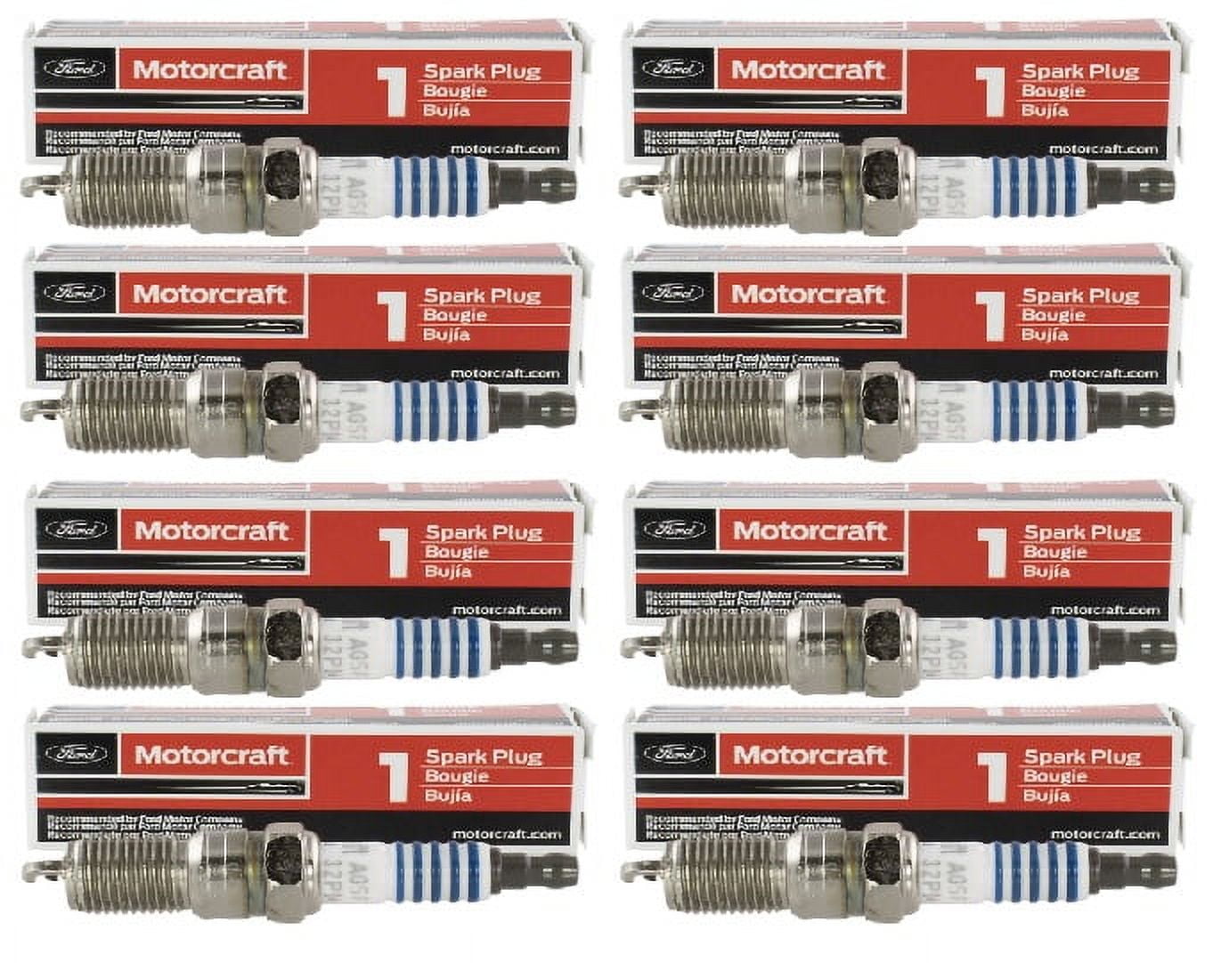 8 Spark Plugs FORD MOTORCRAFT OEM # AGSF32PM 4.6L 5.4L V8 PLATINUM MPN ...