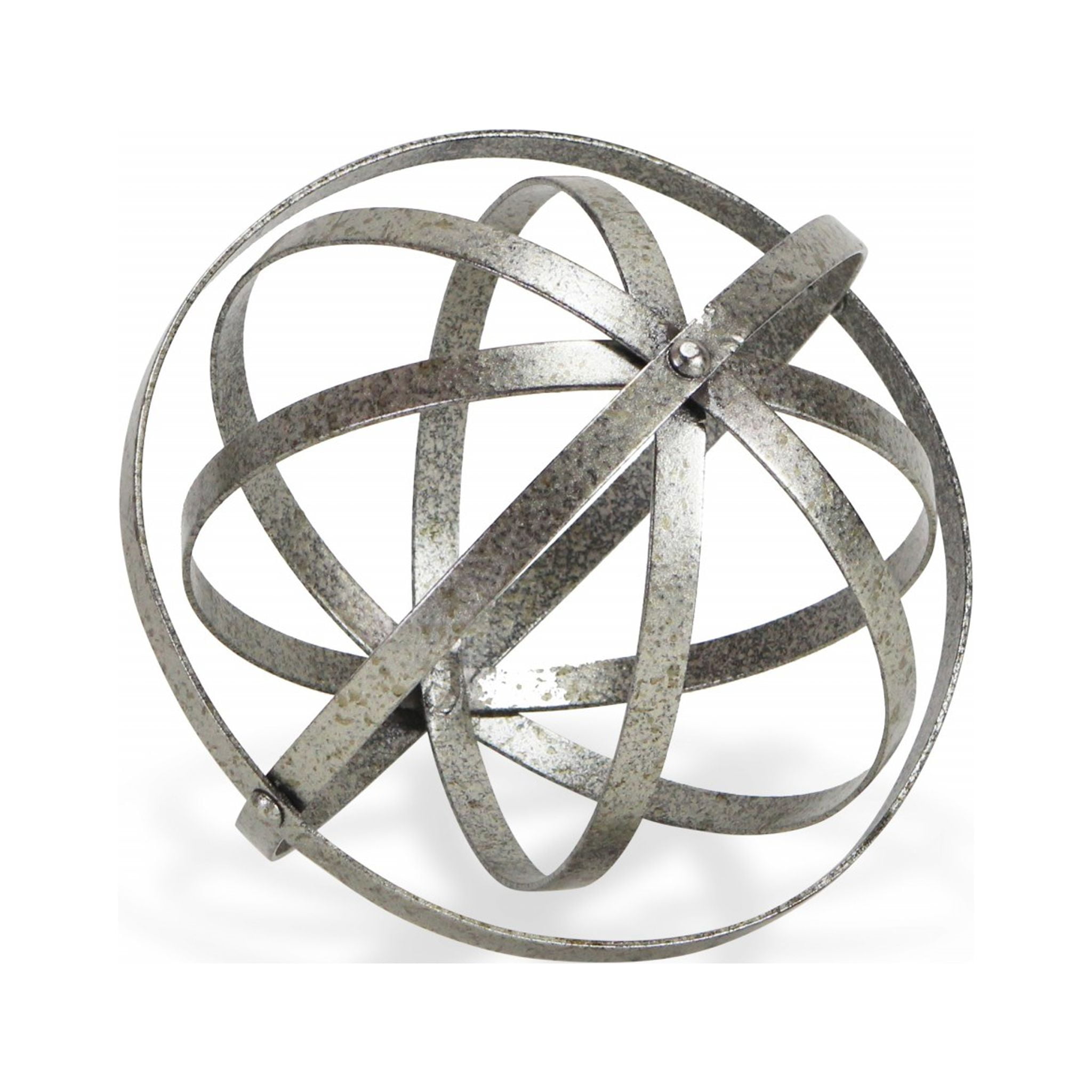 8" Speckled Gray Metal Orb Decorative Sculpture - Walmart.com
