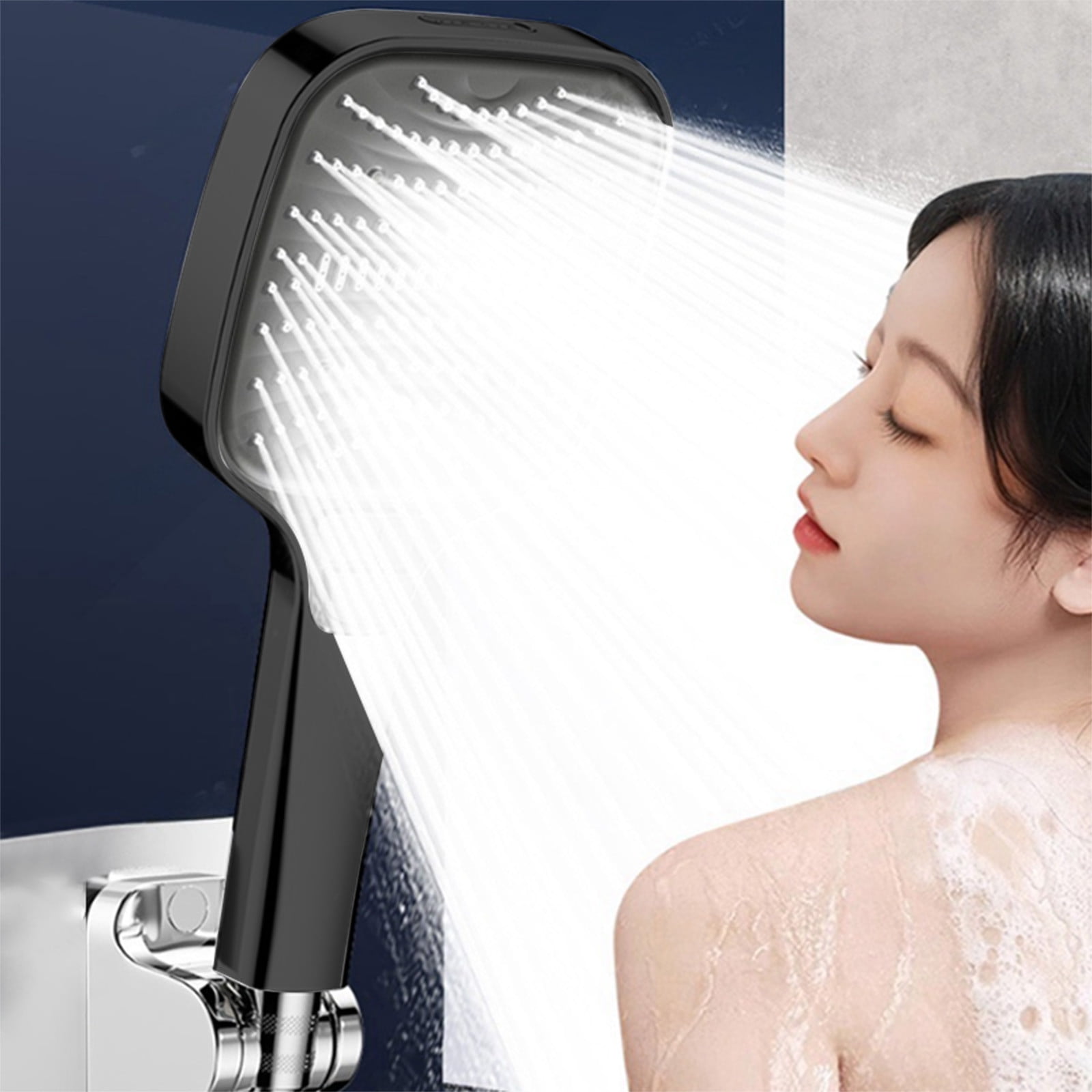 8-Speed Adjustable Shower - Square Head Water Saving Spray, Spray ...