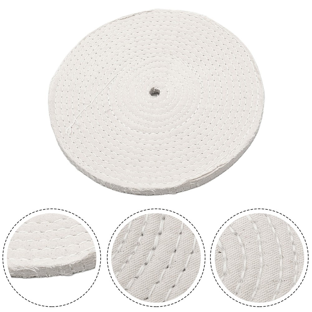 8" Spiral Sewn Stitch Cotton Buffing Wheels, Metal Polishing Buff for ...