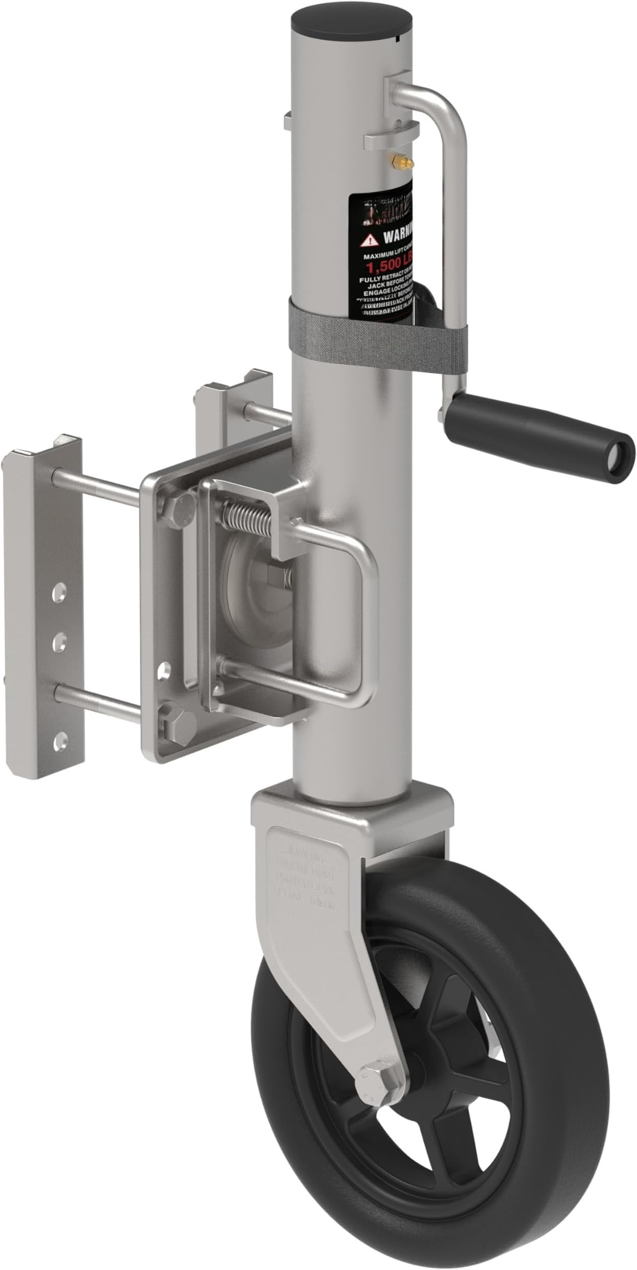 8" Spoke Wheel Trailer Jack, 10" Vertical Movement, 1500 lbs, for RV ...