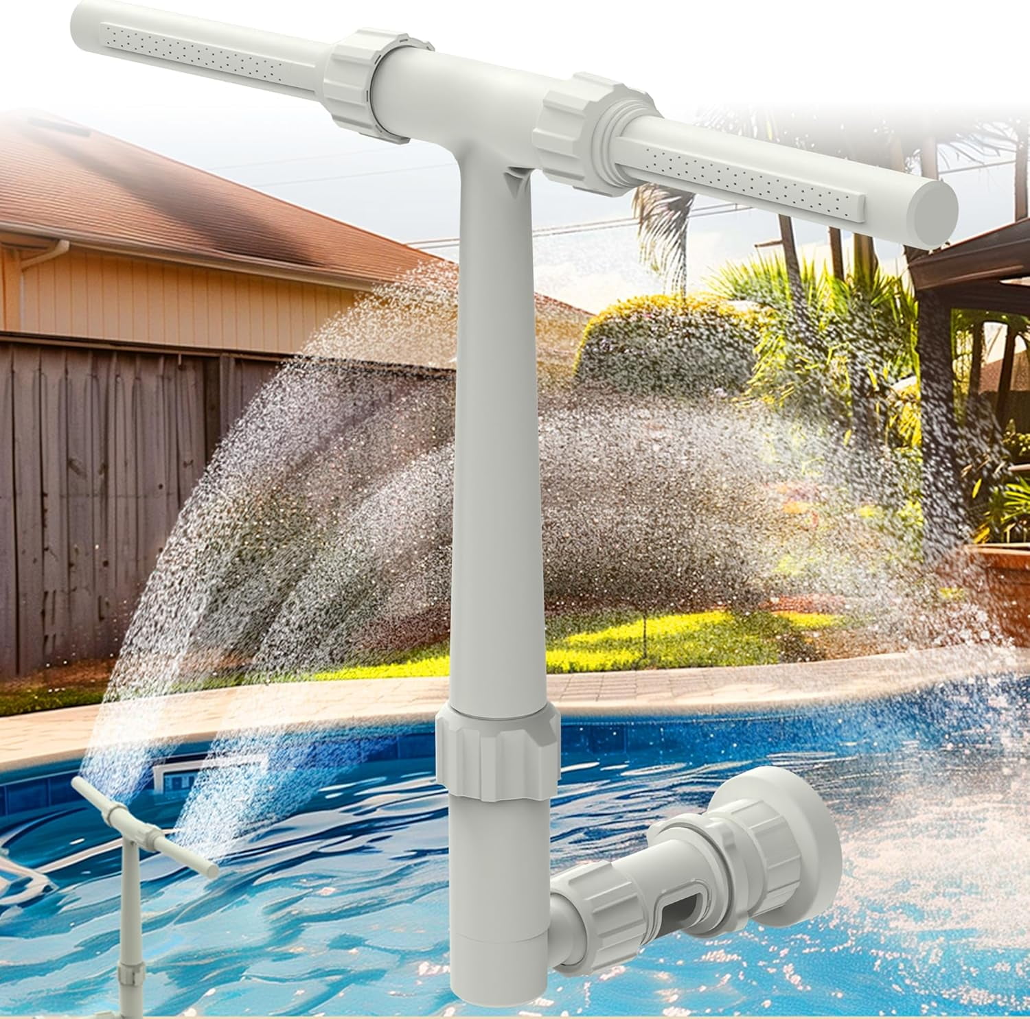 8 Spray Pool Fountain for Above & In-Ground Pools, Adjustable Multi ...