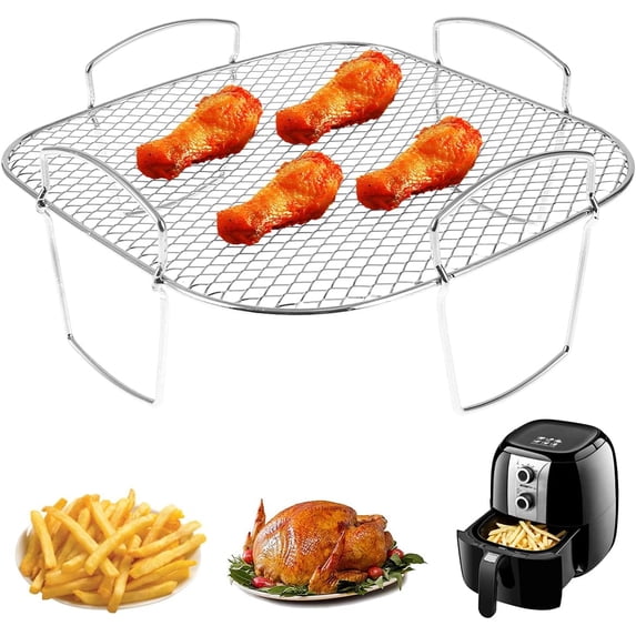8" Square Air Fryer Rack Grilling Rack, Stainless Steel Cooking ...