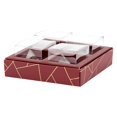 8 Square Shaped Clear Boxes With Square Tray Maroon 5.4" X 5.45" X 1.2 ...