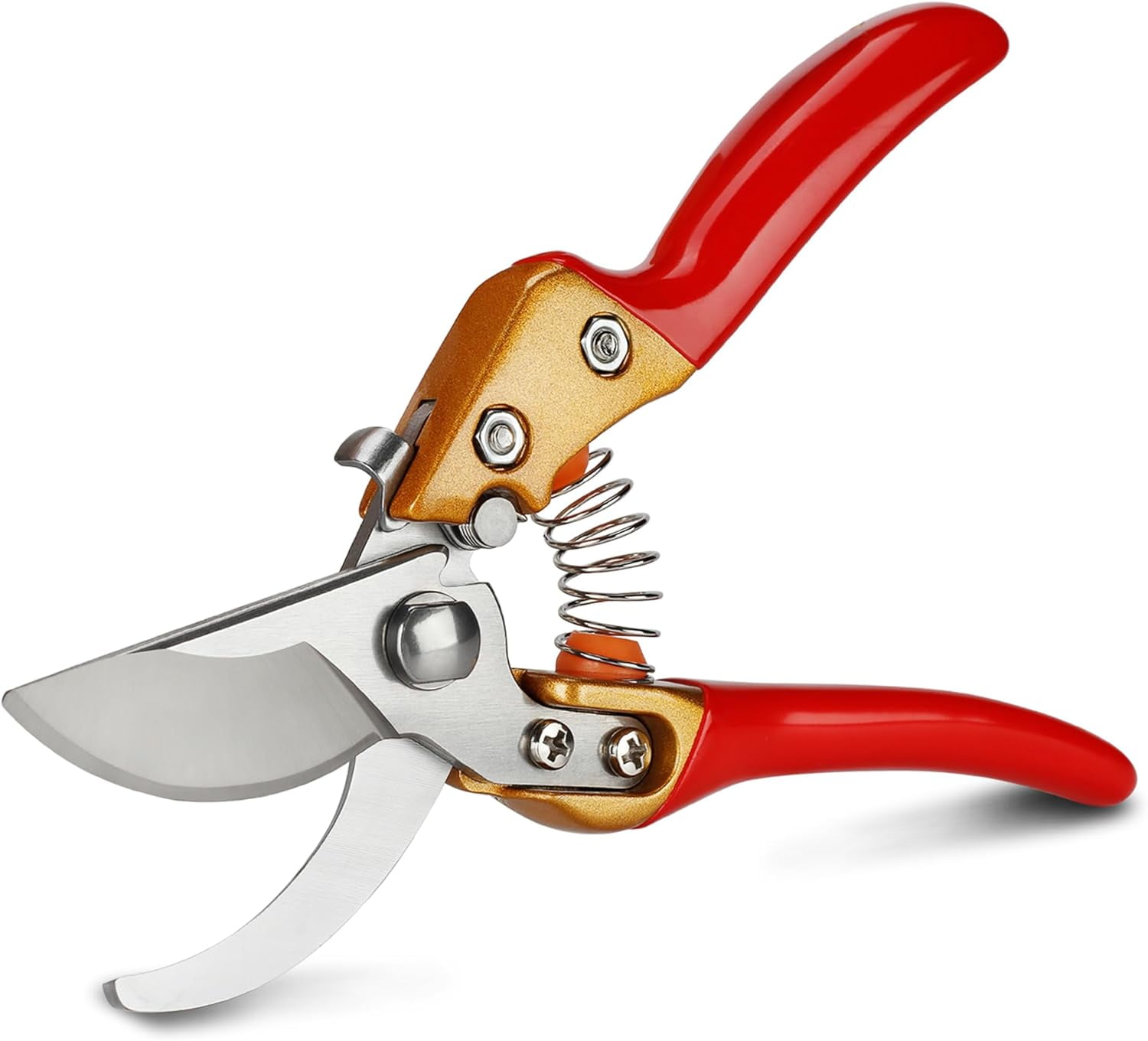 8" Stainless Steel Bypass Pruning Shears Heavy Duty with Skidproof Grip ...