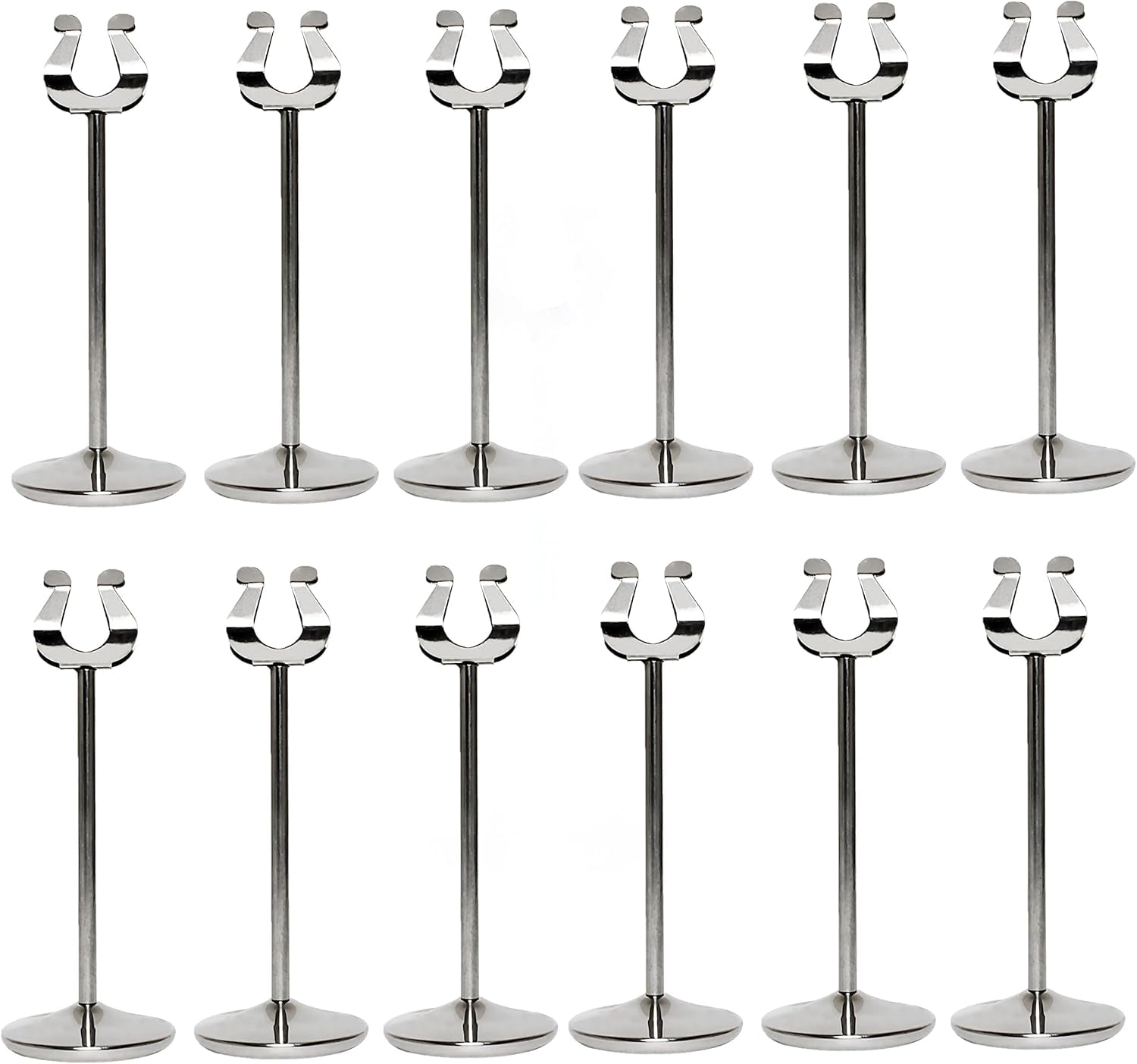 8" Stainless Steel Harp Table Sign Menu Holder with Heavy Base Set of ...
