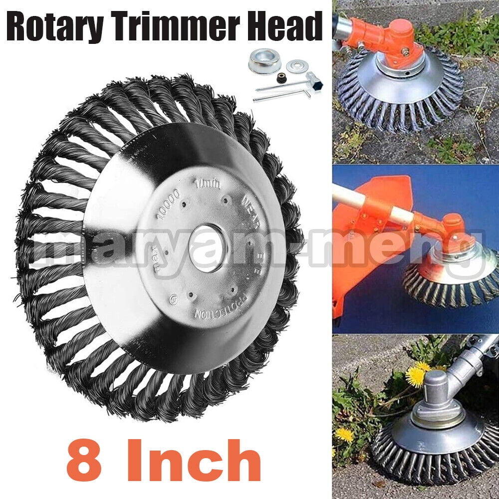 8" Steel Wire Rotary Brush Cutter Trimmer Head Garden Weed Eater Blade ...