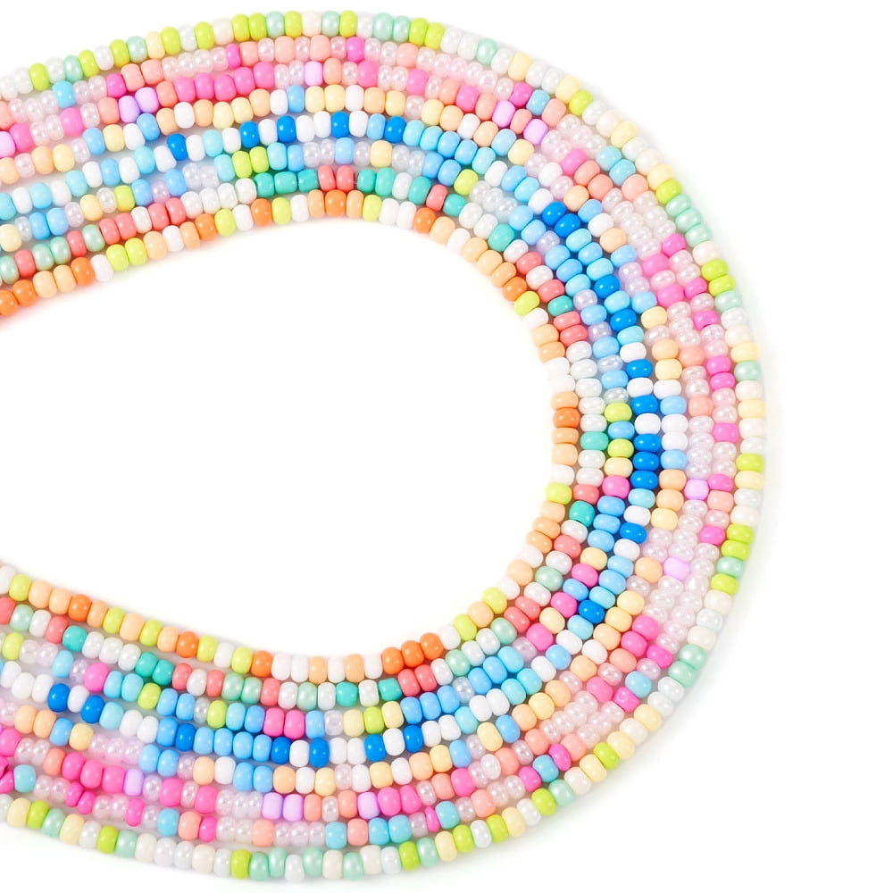 8 Strands 8 color Glass Seed Bead Strands Mixed style Round Mixed color ...