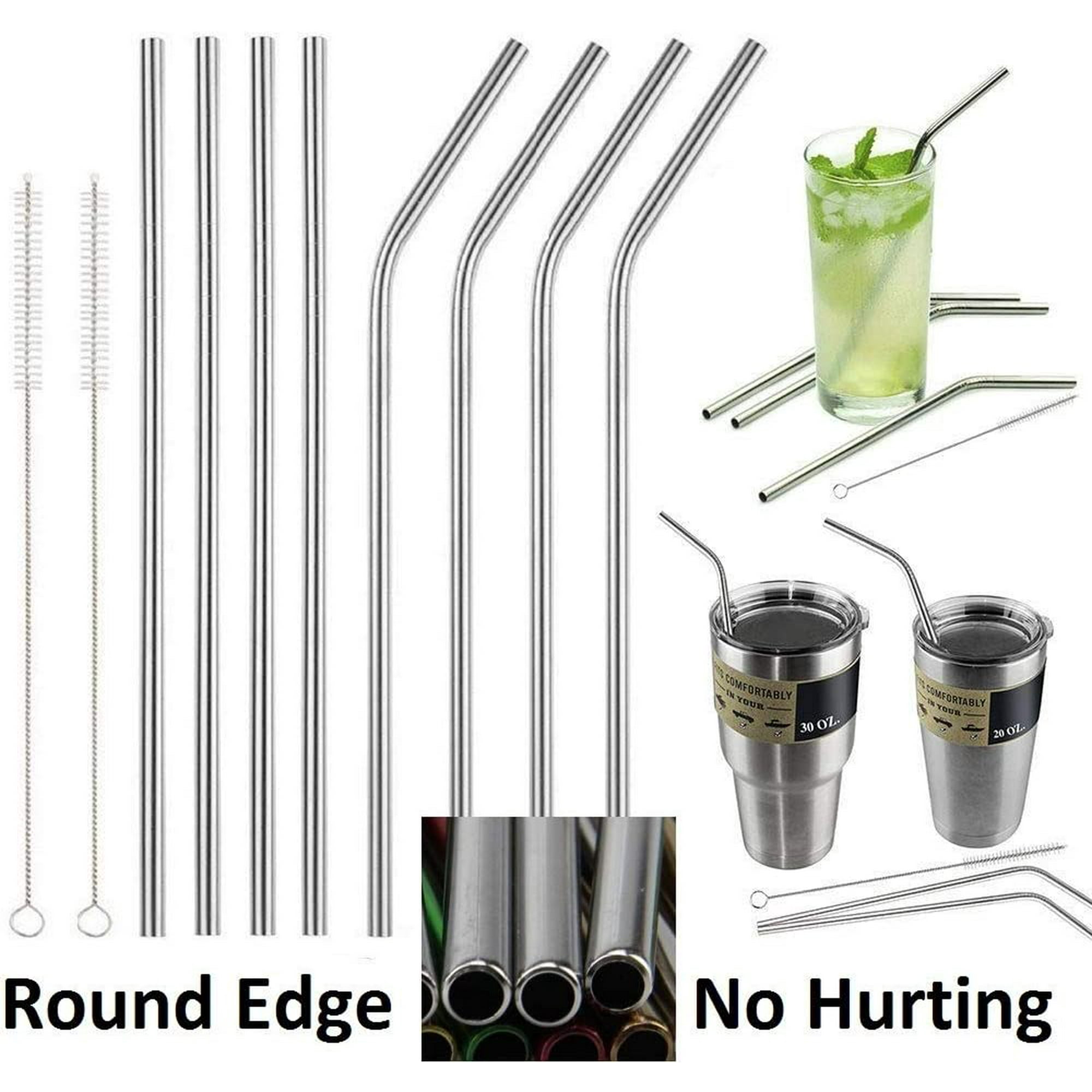 Reusable Straws Set Of 8 Long 8 5 Inch Stainless Steel Metal Straws 4