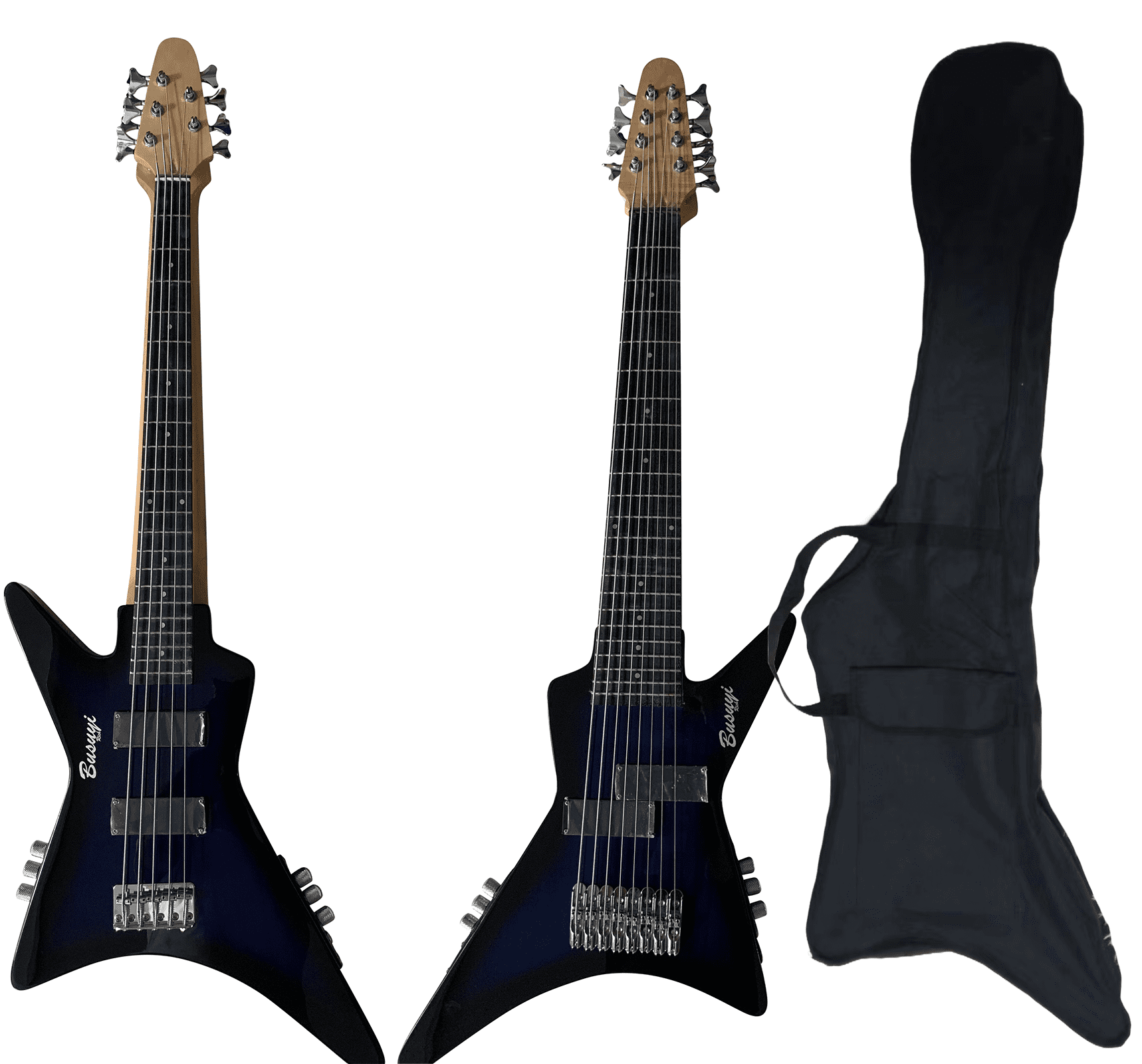 8 String bass/ 5 string Fretless Bass Busuyi Guitar+ Bag (BlueBlack ...