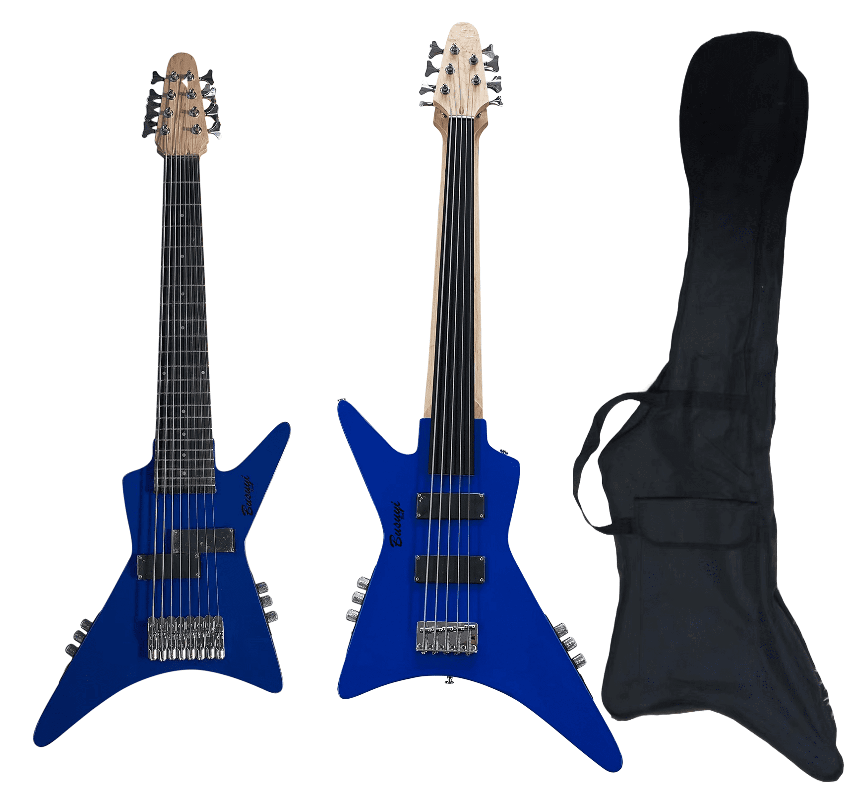 8 String bass/ 5 string Fretless Bass Busuyi Guitar+ Bag (Blue ...