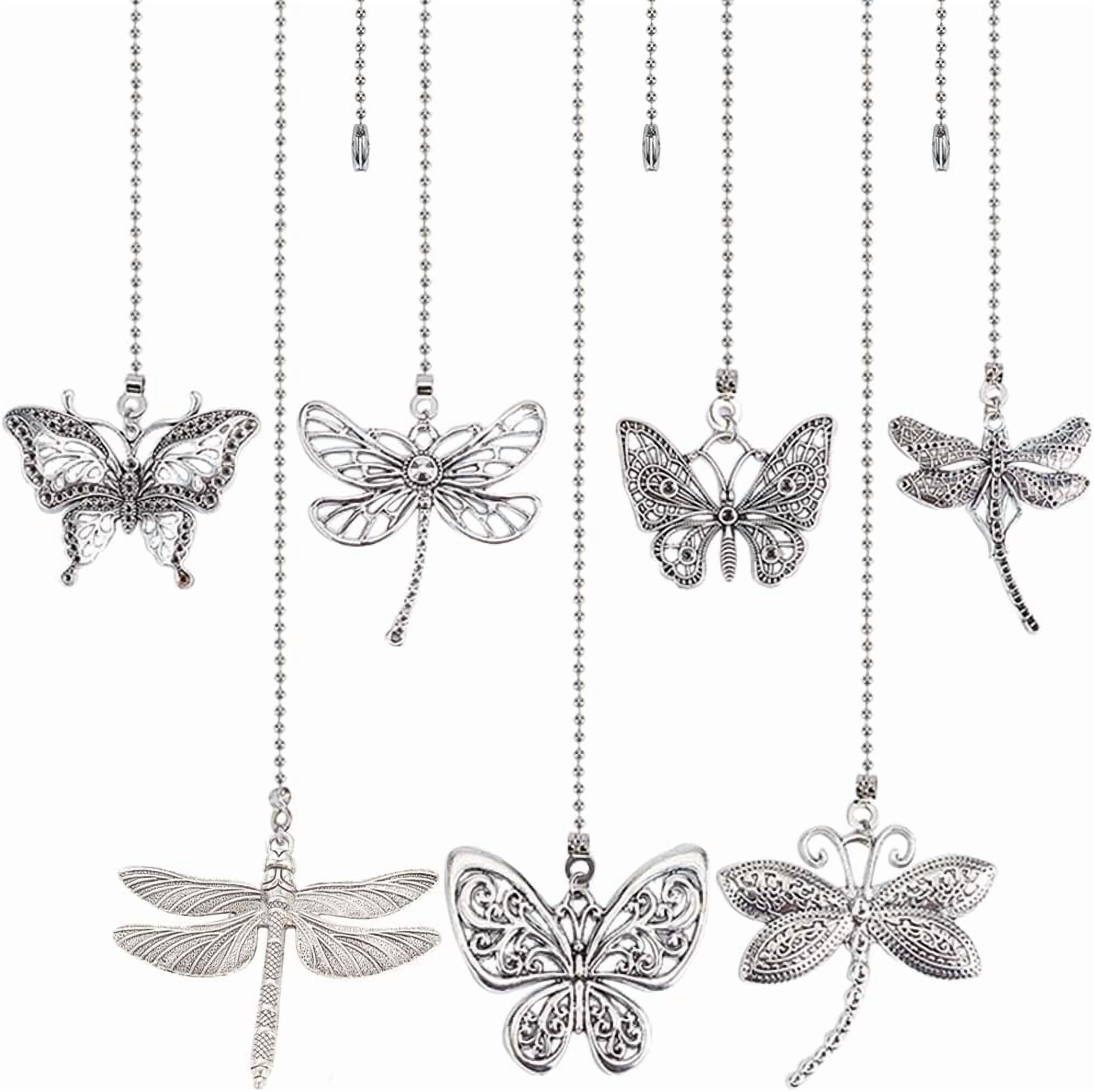 8 Style Butterfly Dragonfly Ceiling Fan Pull Chain Extender Charm ...