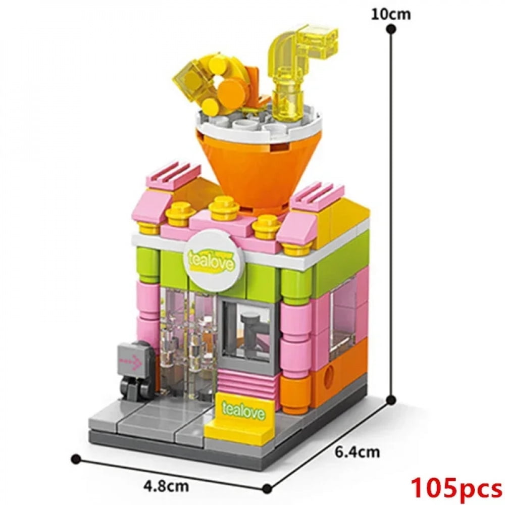 8 Style DIY Architecture Coffee Milk Tea Store Street View Food House ...