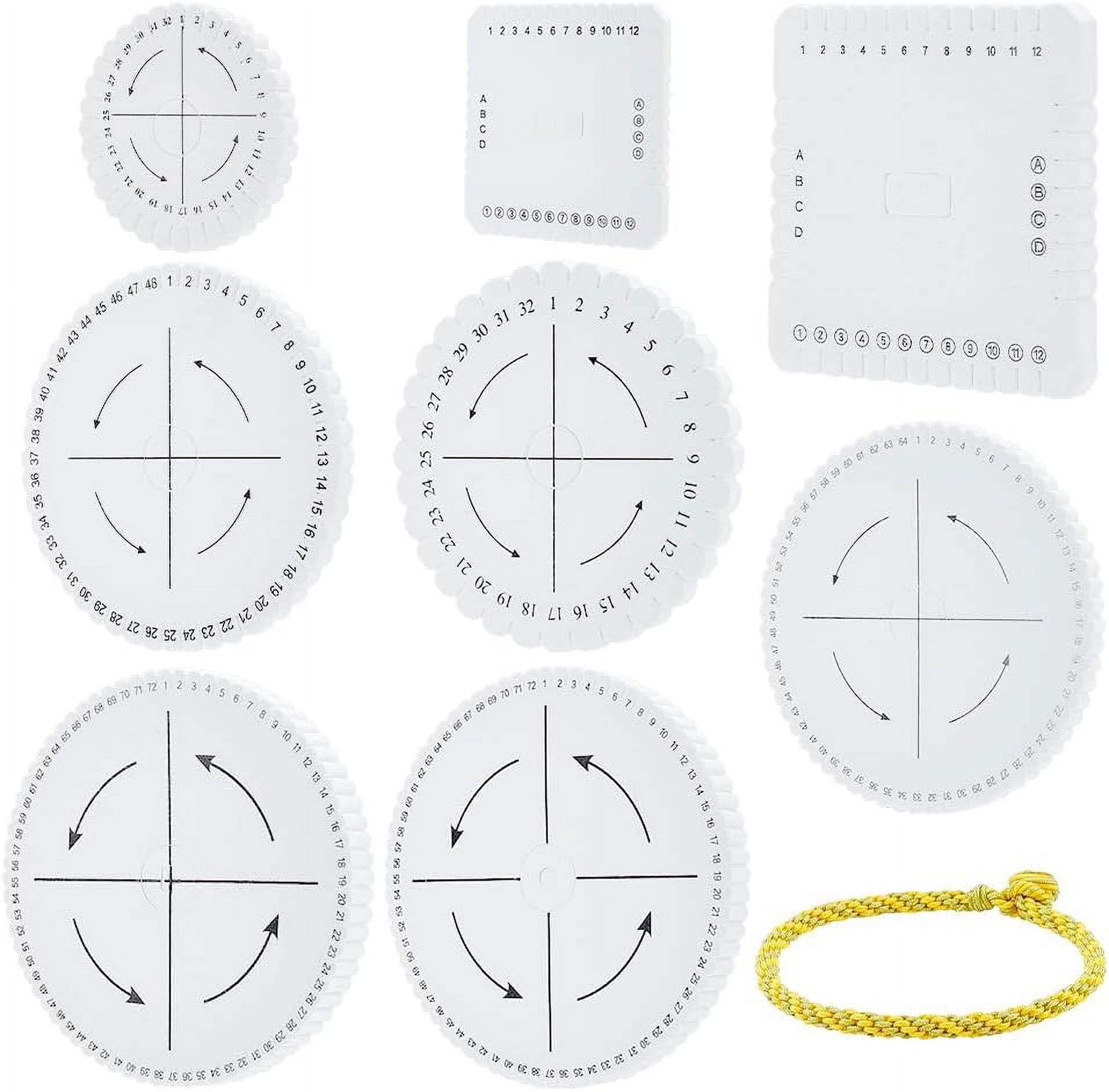 8 Style Kumihimo Braiding Board Foam Bracelet Beading Cord Round Square ...