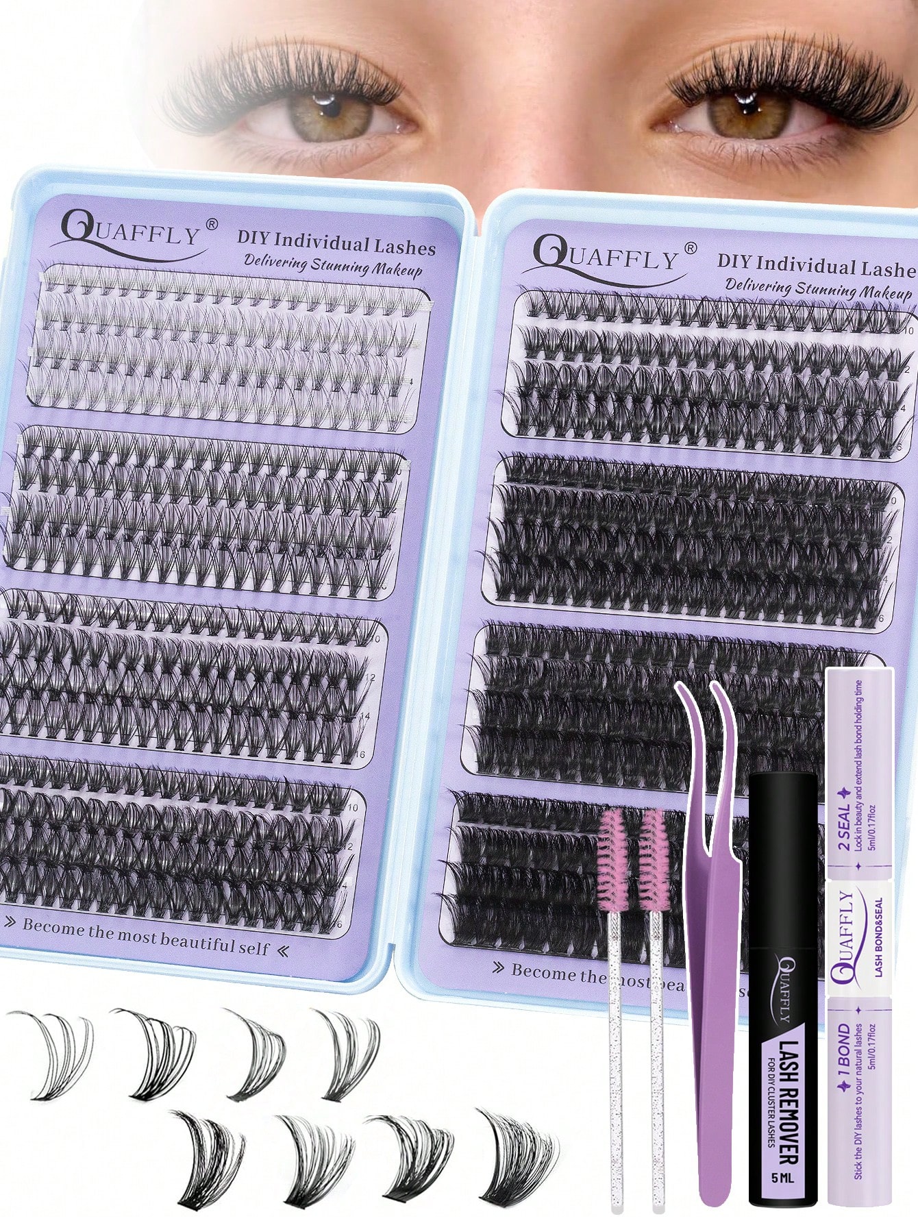 8 Style Lash Kit, 616 Pcs D Curl 10-16mm, Multiple Individual Eyelash ...
