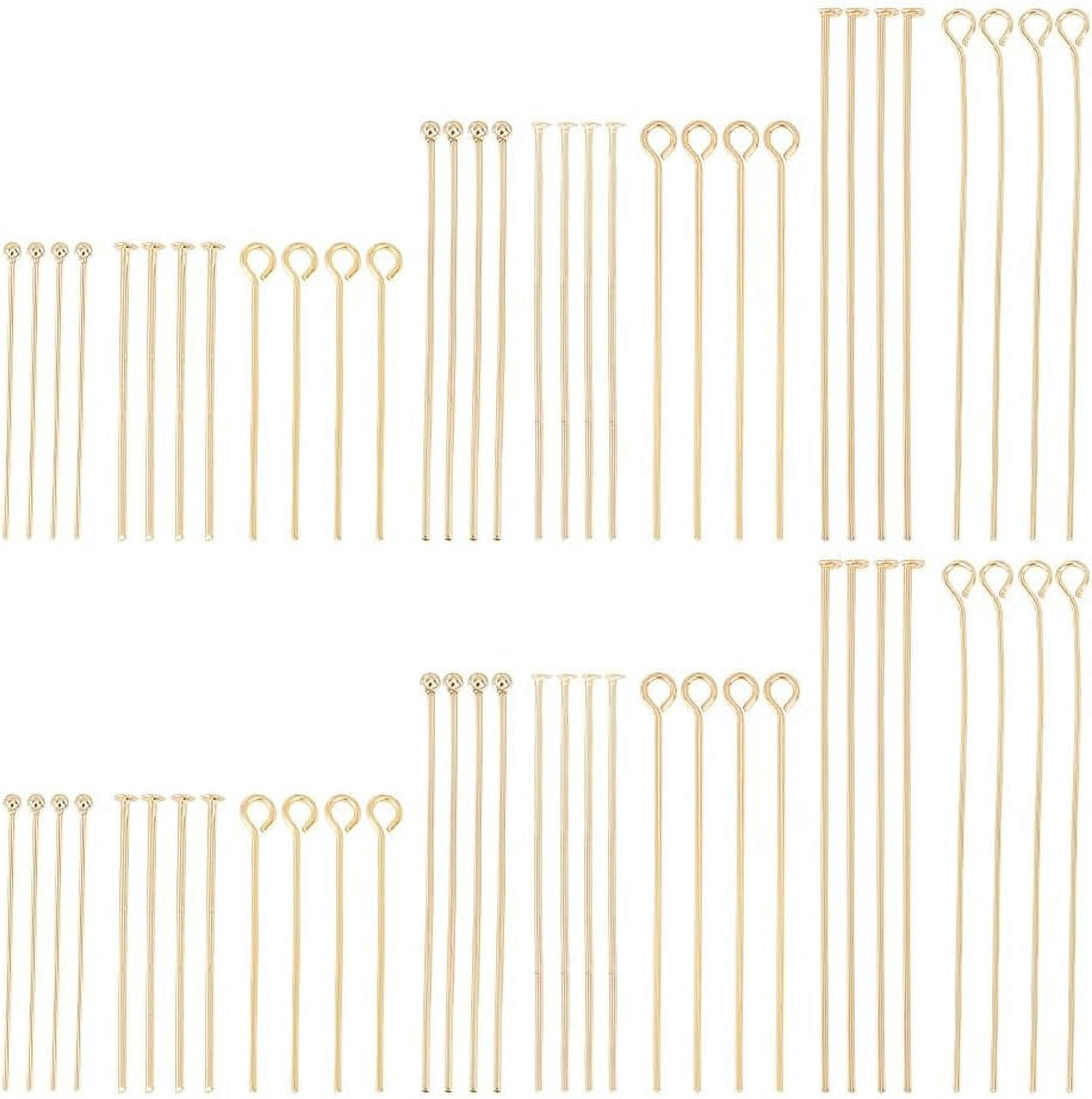 8 Styles 240pcs Stainless Steel Eye Pins Golden Ball Head Pins 30-50mm ...