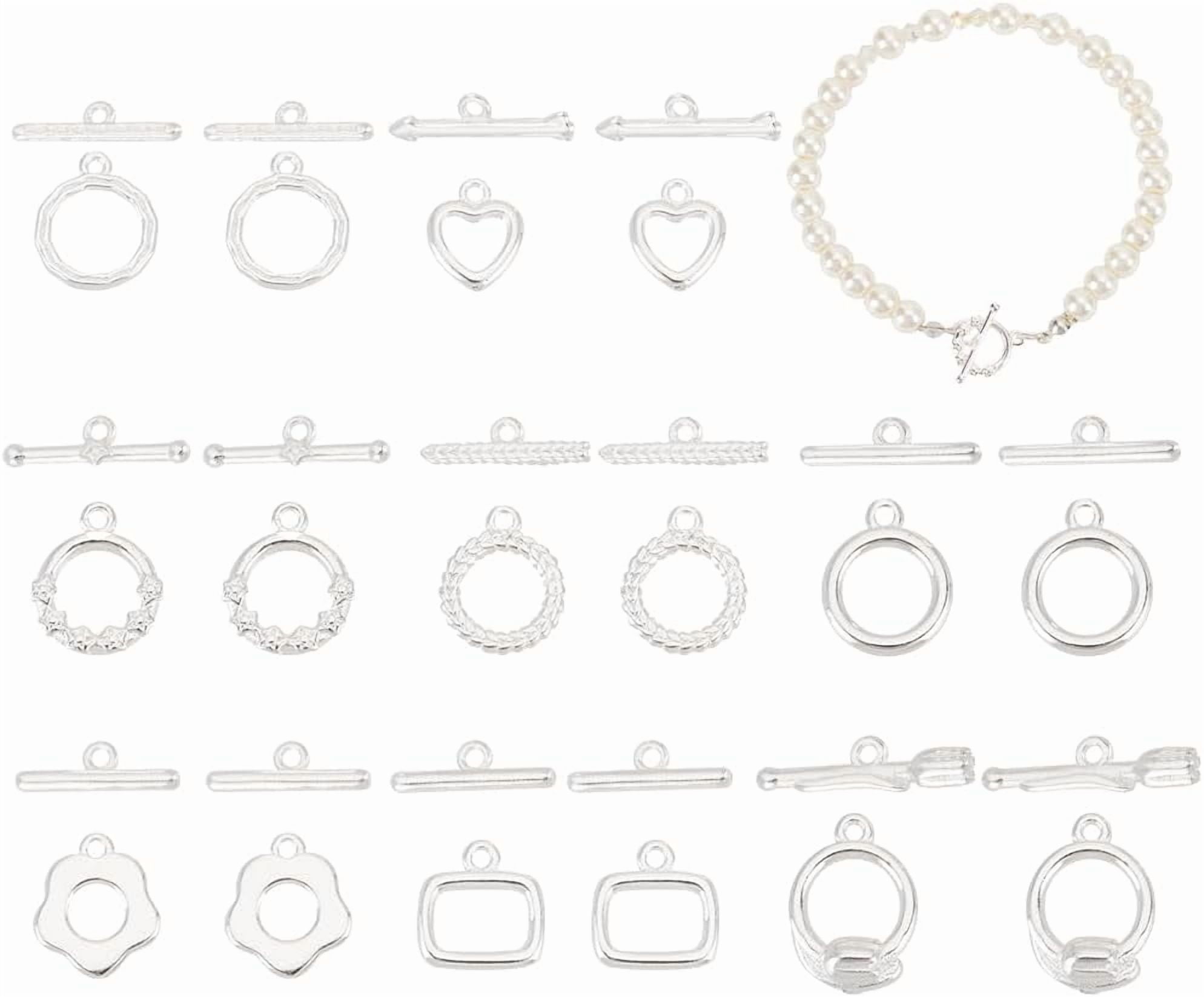 8 Styles 925 Sterling Silver Toggle Clasps 16pcs T-bar Closure Clasps ...