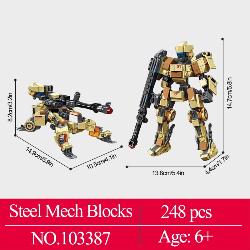 8 Styles Creative Steel Mech Robots Building Blocks Boy's Birthday ...
