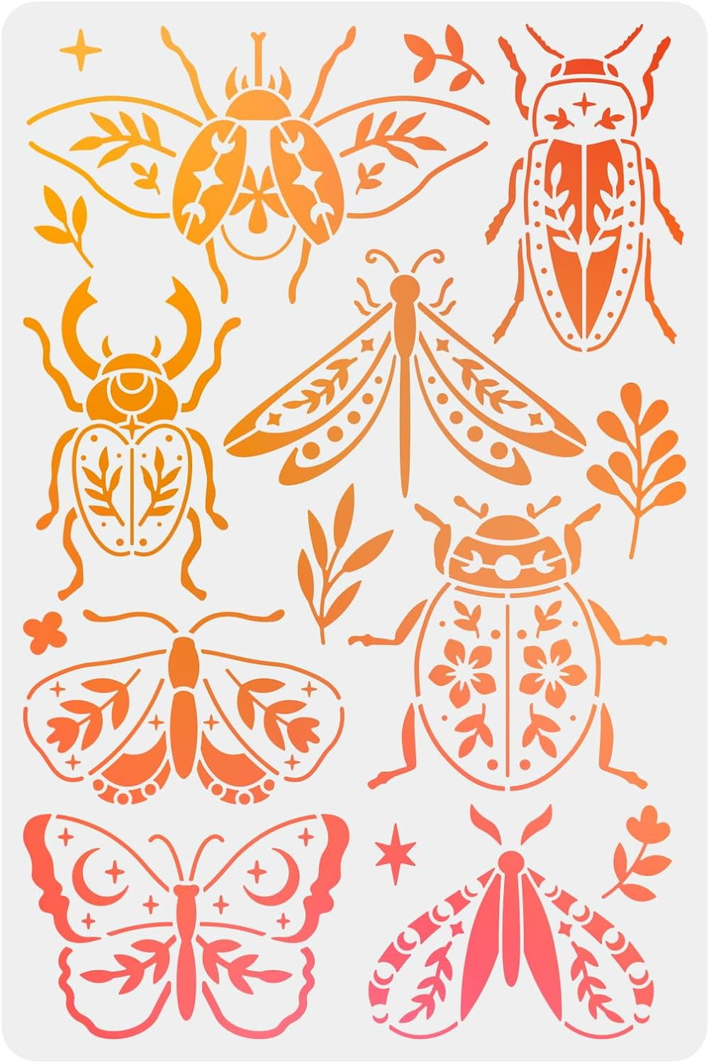 8 Styles Insects Stencil Large Flower Big Bug Stencil 15.7×23.6inch ...