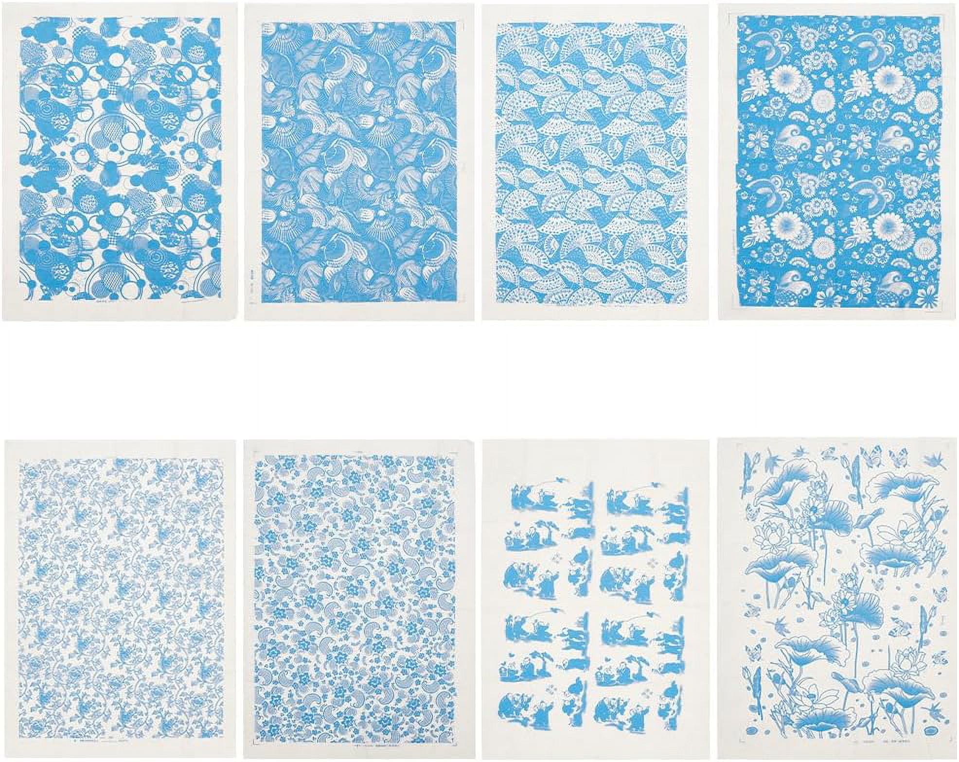 8 Styles Pottery Ceramics Clay Transfer Paper 15x21inch Small Flowers ...
