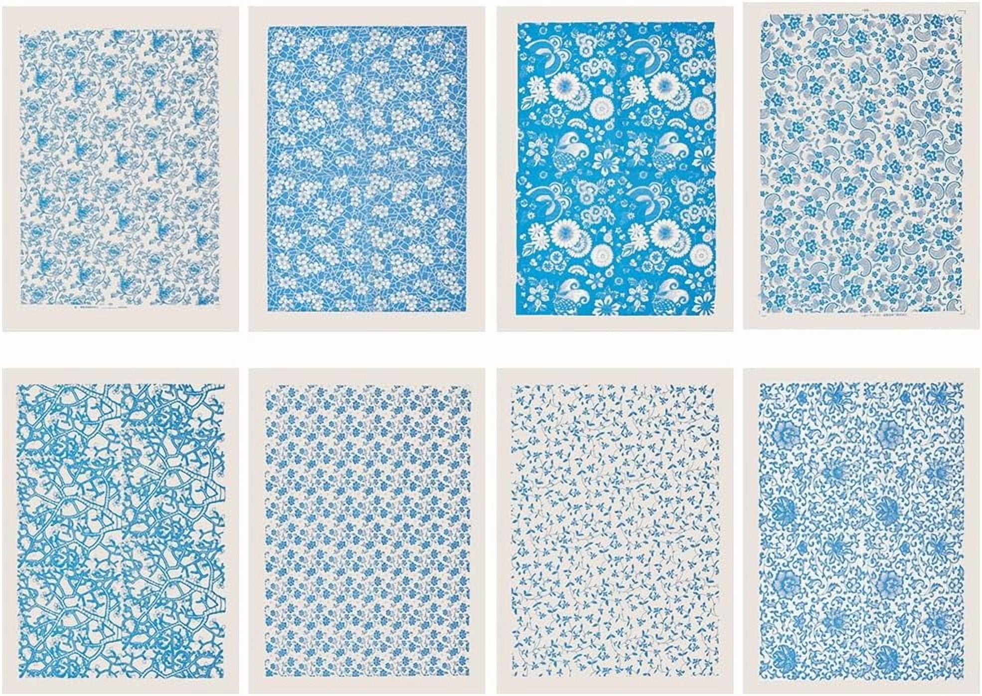 8 Styles Pottery Ceramics Clay Transfer Paper 21x15Inch Blue and White ...