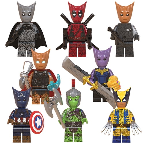 8 Superhero Action Figure Building Blocks Minifigure Toy Set Kids ...