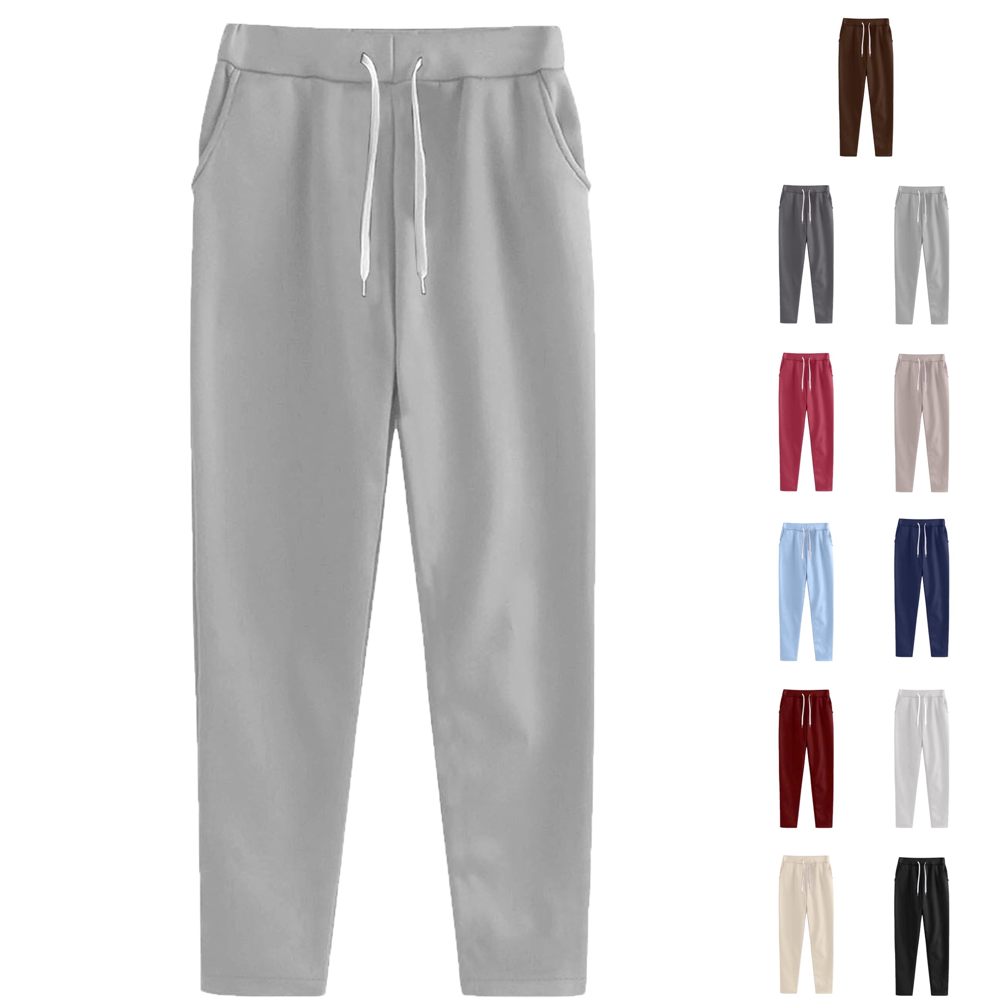 Under $8 Sweatpants For Women Plus Size Winter Solid Color Elastic ...