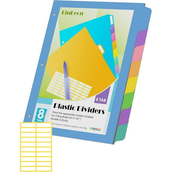 8 Tab Binder Dividers for 3 Ring Binder, 1 Set/8 Count, Thicken, Write ...