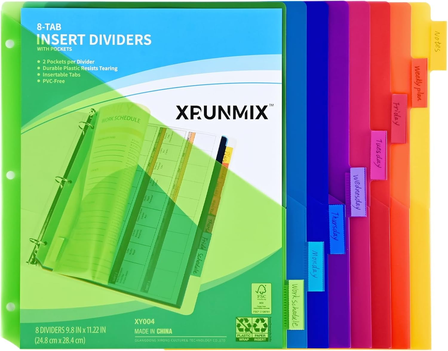 8-Tab Binder Dividers - Index Pockets Divider for 3 Ring Binders, 3 ...