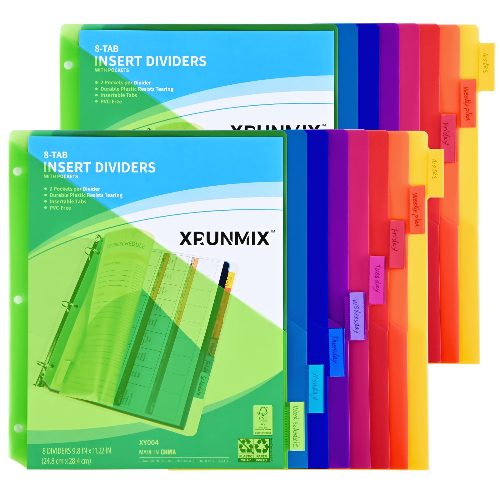 8-Tab Binder Dividers - Index Pockets Divider for 3 Ring Binders, 3 ...