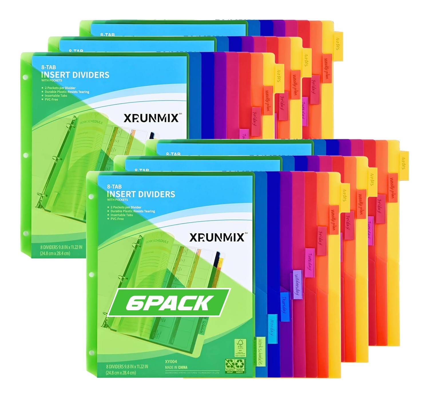 8-Tab Binder Dividers - Index Pockets Divider for 3 Ring Binders, 3 ...