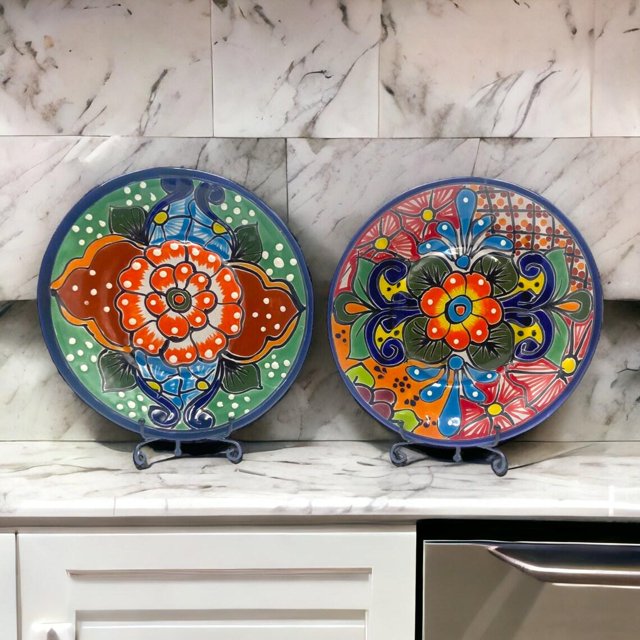 8" Talavera Plate | Mexican Handmade Dinnerware (Small) - Walmart.com
