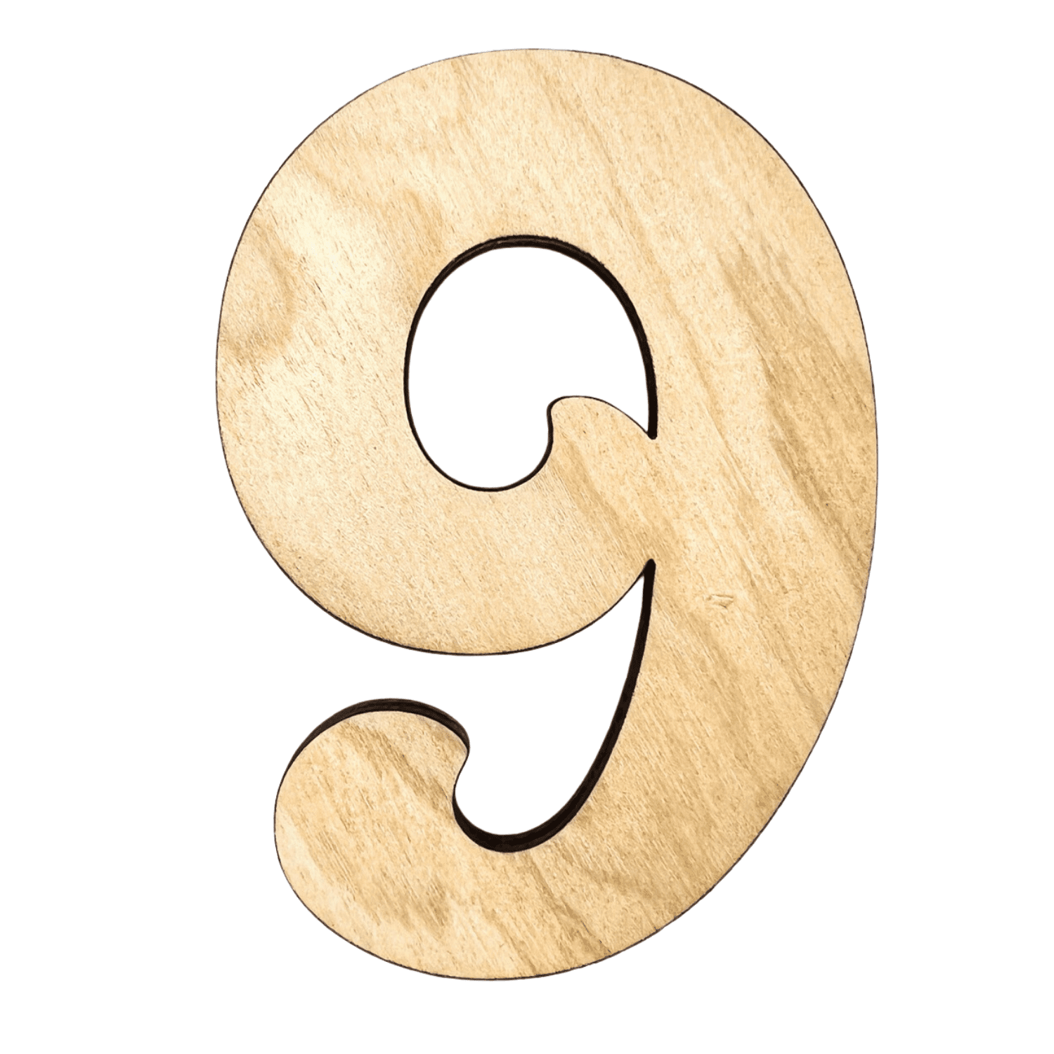 8" Tall Birch Plywood Number 9 | 1/4" Thick | Krafty Supply Letters ...