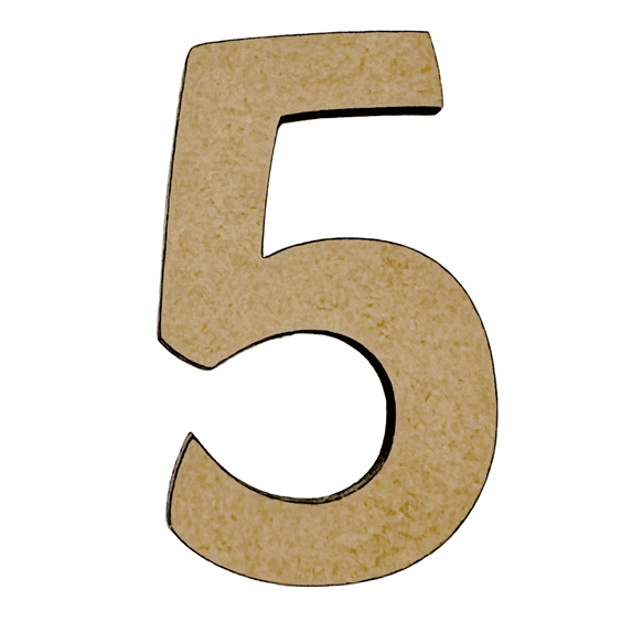 8" Tall MDF Wood Number 5 | 1/4" Thick | Wood Craft Letter | American ...